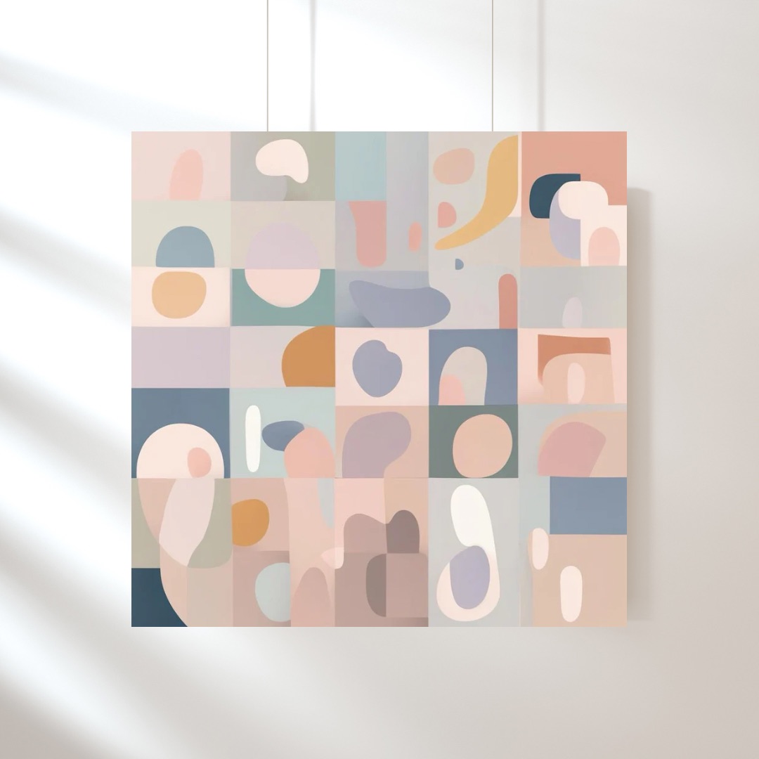 Abstract Harmony Pastel Digital Art Print, Pastel Abstract Wall Art ...