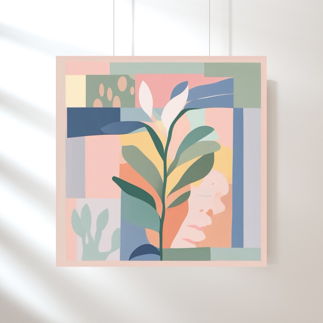 Nature's Contemplation Pastel Digital Art Print, Pastel Abstract Wall ...
