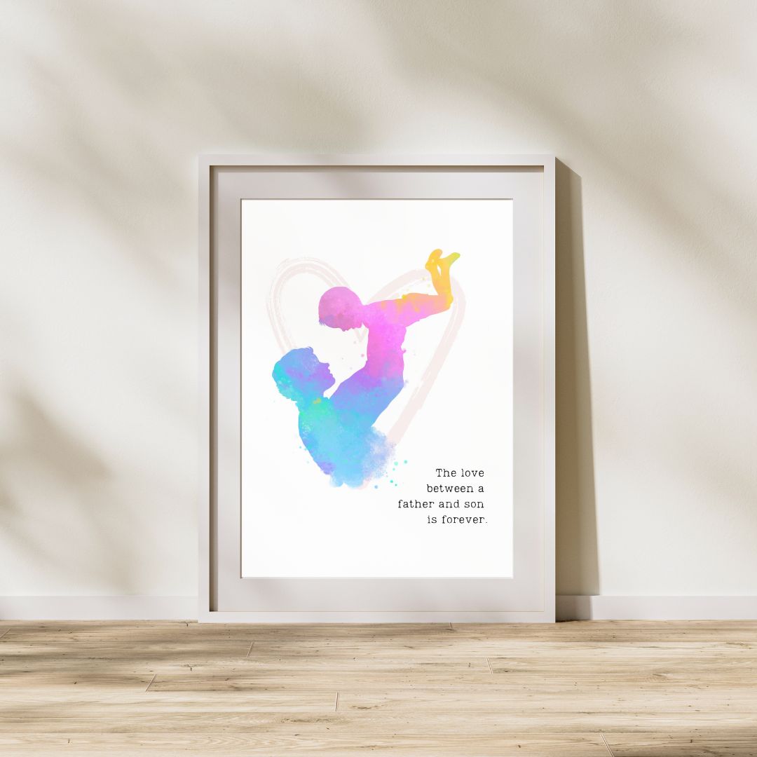 Eternal Father-son Bond Watercolor Art Print, The Love Between A Father ...